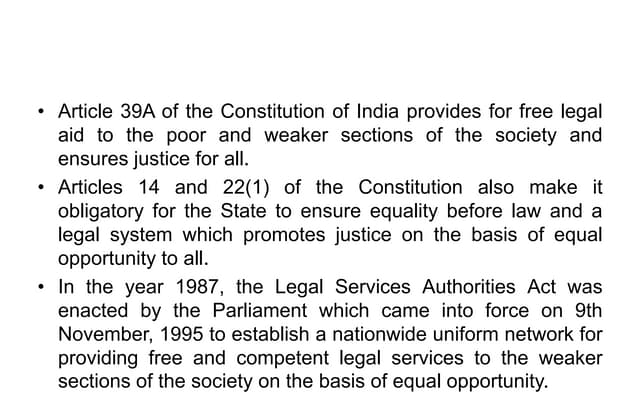 Legal Services Authority Act, 1987 | PPTX