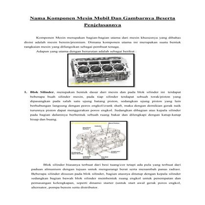 KOMPONEN MOBIL DAN PENJELASA | DOCX