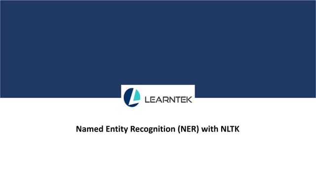 Named Entity Recognition Ner With Nltk Pptx Databases Computer
