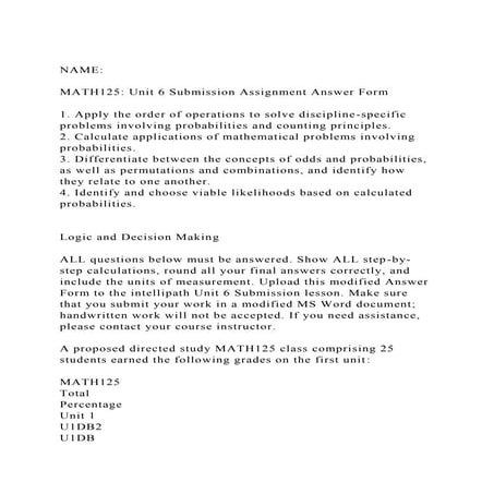NAMEMATH125 Unit 6 Submission Assignment Answer Form1. A.docx