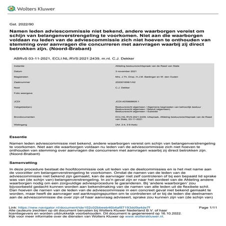 Gst. 2022/90 Namen leden adviescommissie niet bekend, andere waarborgen vereist om schijn van ...