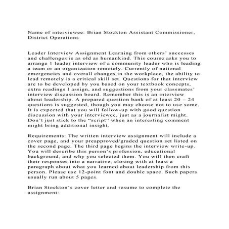 Name of interviewee Brian Stockton Assistant Commissioner, Distri.docx