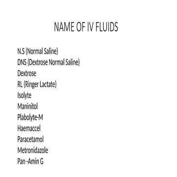 IV fluid Types, composition, Dose, Uses. | PPTX