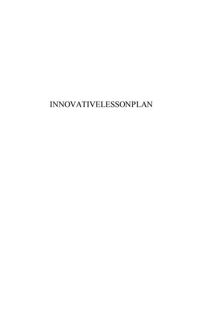 Innovative lesson plan | PPT