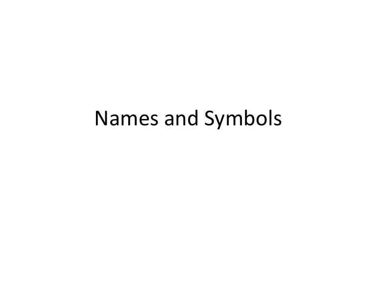 Names And Symbols