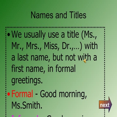 Names and titles | PPT
