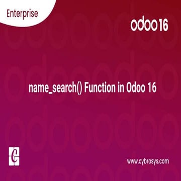 Name Search Function In Odoo 16 Ppt