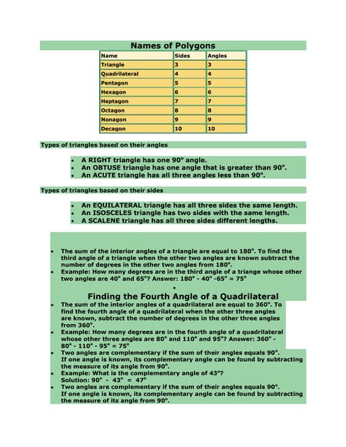 Geometry formula sheet | PDF
