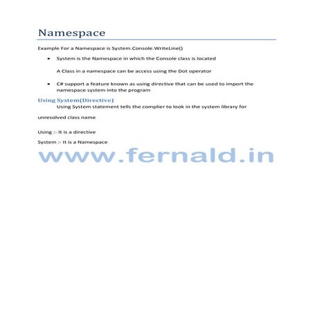 Namespace | PDF
