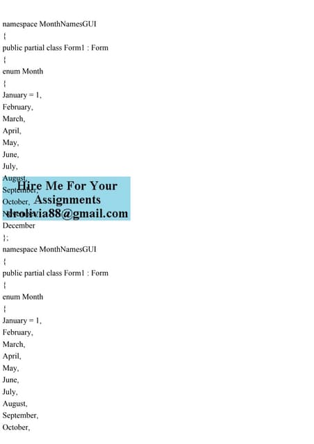 Namespace Monthnamesgui{public Partial Class Form1 Form{en Pdf