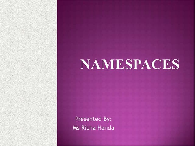 Vbnetan Introduction To Namespaces In Net Framework Ppt 9712