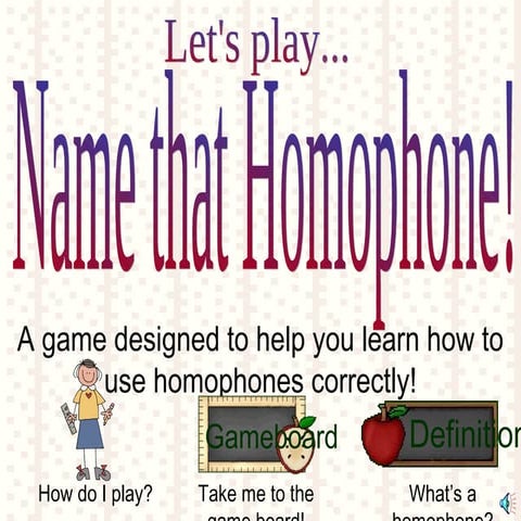 Name that homophone game 2 | PPT