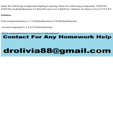 Name The Following Compounds Sapling Learning Name The Following Com Pdf