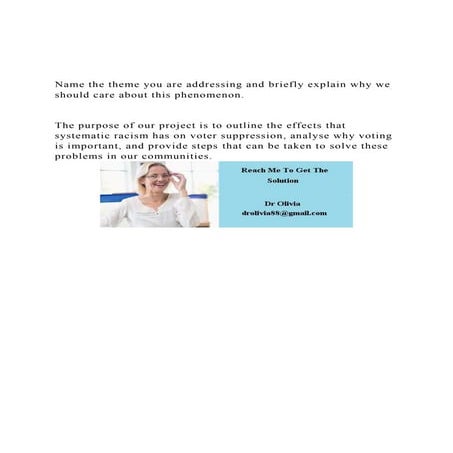 Name the theme you are addressing and briefly explain why we s.docx