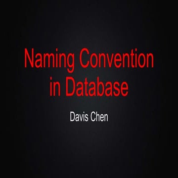 Naming convention in_database | PPT