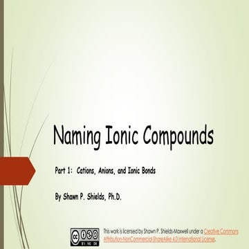 Naming ionic compounds intro | PPTX