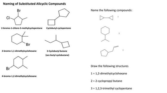 Alicyclic compounds | PPT | Chemistry | Science