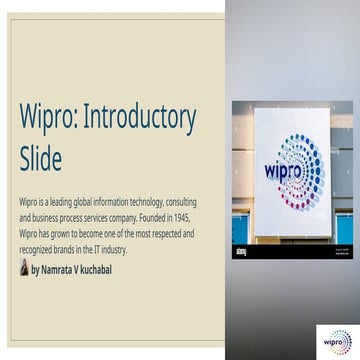 Organisation structure, culture and strategies of wipro | PPTX