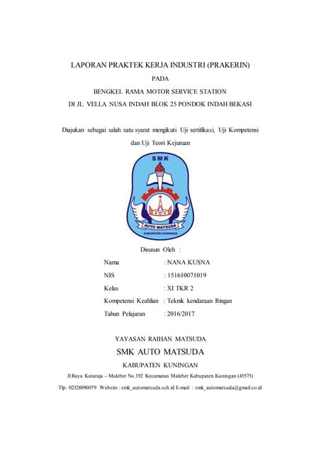 Contoh Power Point Presentasi PKL | PPT