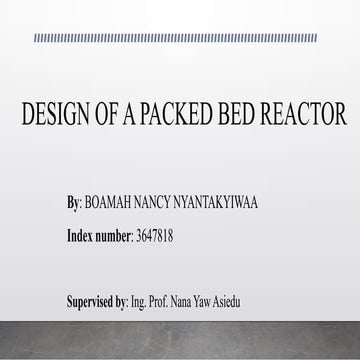 Process Development of packed bed reactor | PPTX