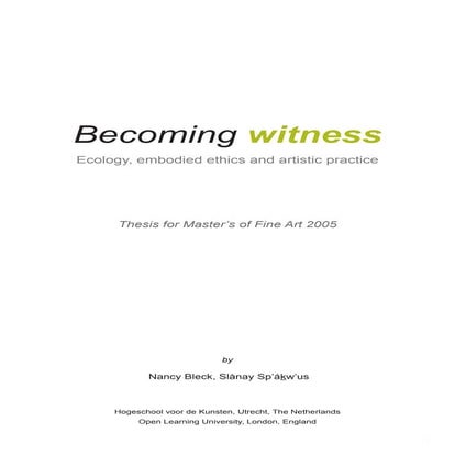 Nancy Bleck Thesis | PDF