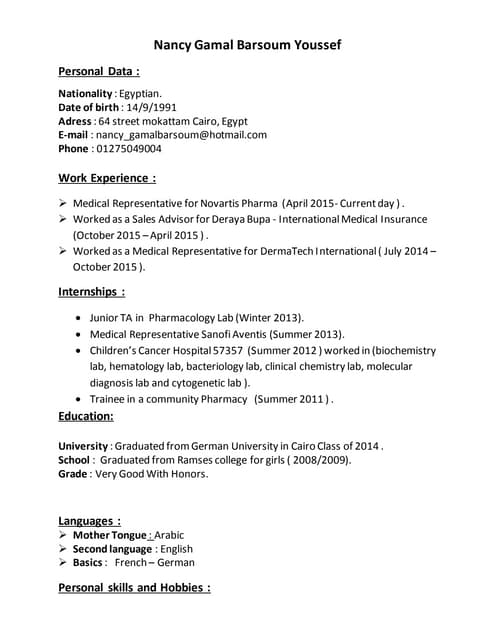 David Samuel Badie Habib CV | PDF