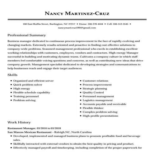 Nancy martinez cruz resume | PDF
