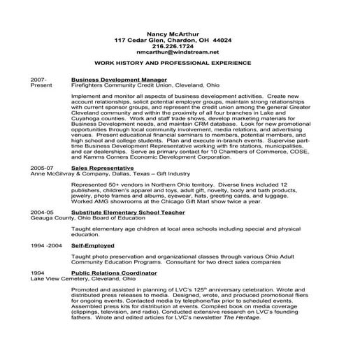 Nancy Resume 2010 | DOC