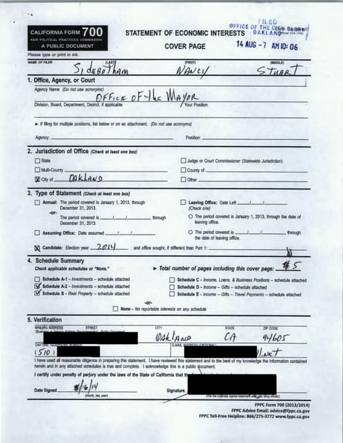 Charles Williams FPPC Form 700 | PDF