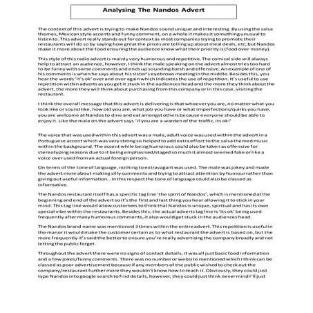 Nandos radio advert | DOCX