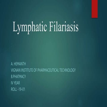 Lymphatic Filariasis | PPT