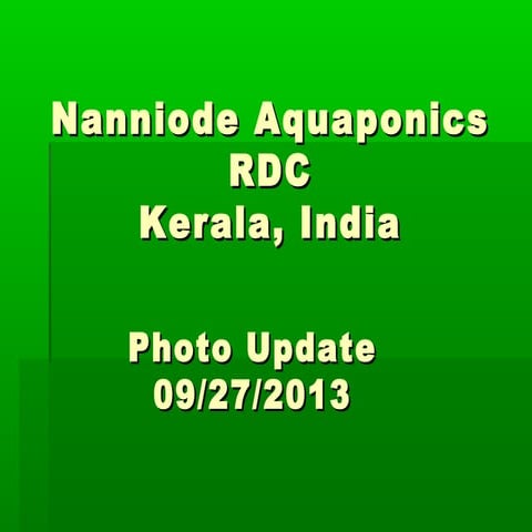 Nanniode Aquaponics RDC photo update 27092013 | PPT