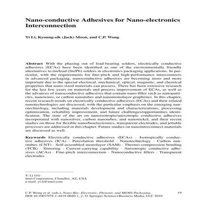 Nano conductive adhesives for nano-electronics interconnection | PDF