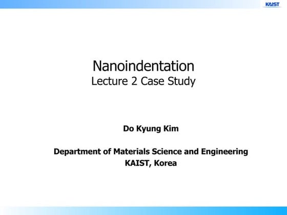 Quasi Static Nanoindentation Ppt Physics Science
