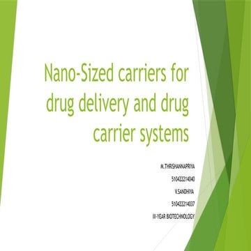 Nano-Sized carriers for drug delivery and drug carrier (2).pptx