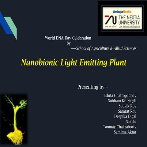 Nanobionic light emitting plant | PPT