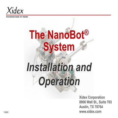 NanoBot nanomanipulator installation and operation 110321 | PDF