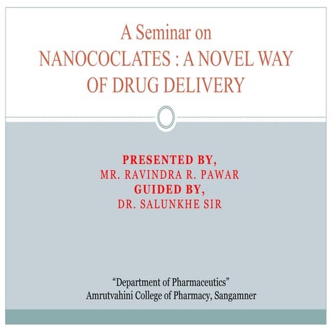 Nanocochlates a novel way of drug dlivery (114) | PPTX