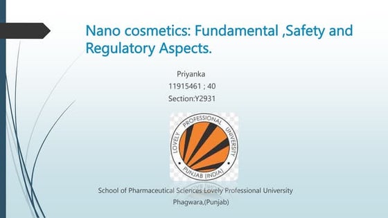 Nano Technology In Cosmetic Product Development - FoodResearchLab | PPT