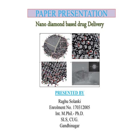 Nanodiamond based drug delivery | PPTX