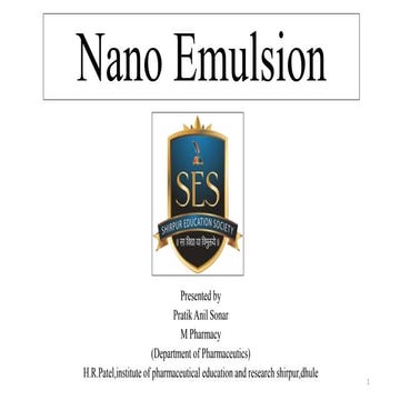 Nano emulsion | PPTX