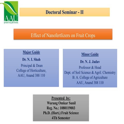 Nanofertilizers in fruit crops | PPTX
