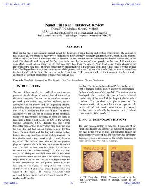 Heat transfer enhancement by nanofluid | PPTX