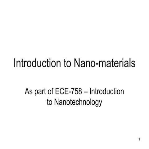 introduction to nanomaterials- nanotechnology | PPT