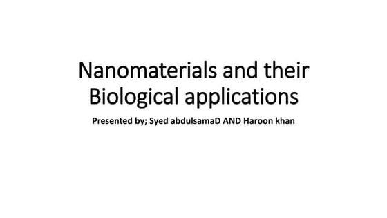 Intro to nanomaterial | PPT