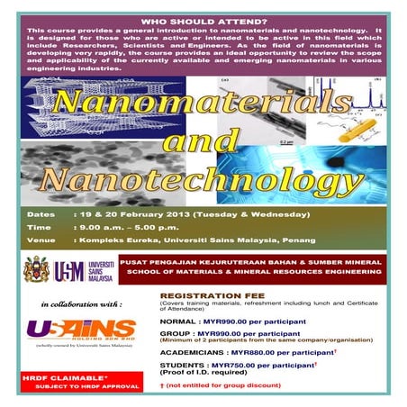 Nanomaterials & Nanotechnology Course Feb 2013 | PDF