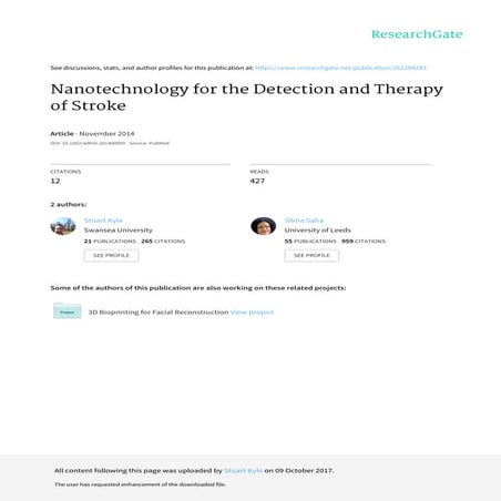 Nanoparticle for stroke | PDF
