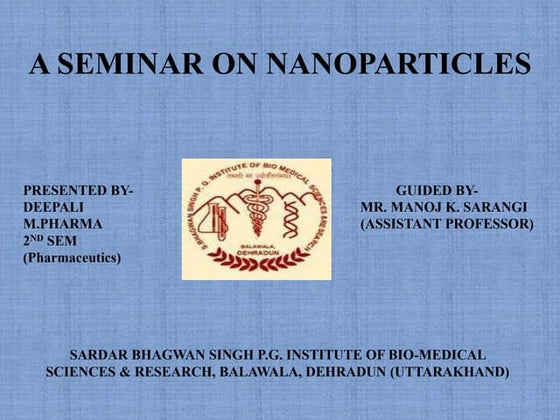 Nanoparticles ppt | PPTX