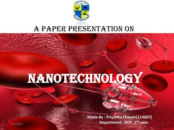 Nanotechnology ppt | PPTX | Chemistry | Science