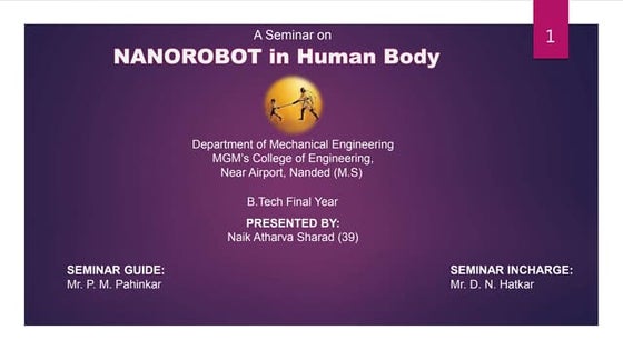 Nanobots | PPTX | Robotics | Technology & Computing